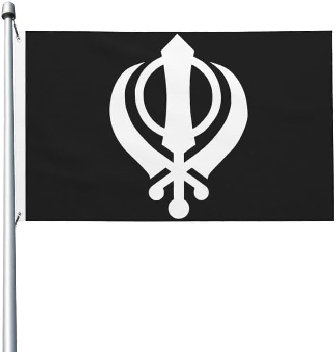 Sikh Symbol Sikhism Religion Flag 3x5 ft Double-sided printing Garden ...