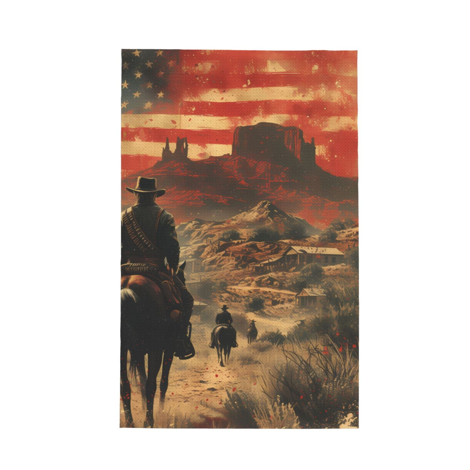 Sikiie 1860s Style American Cowboy Waffle Weave Kitchen Dish Cloth ...