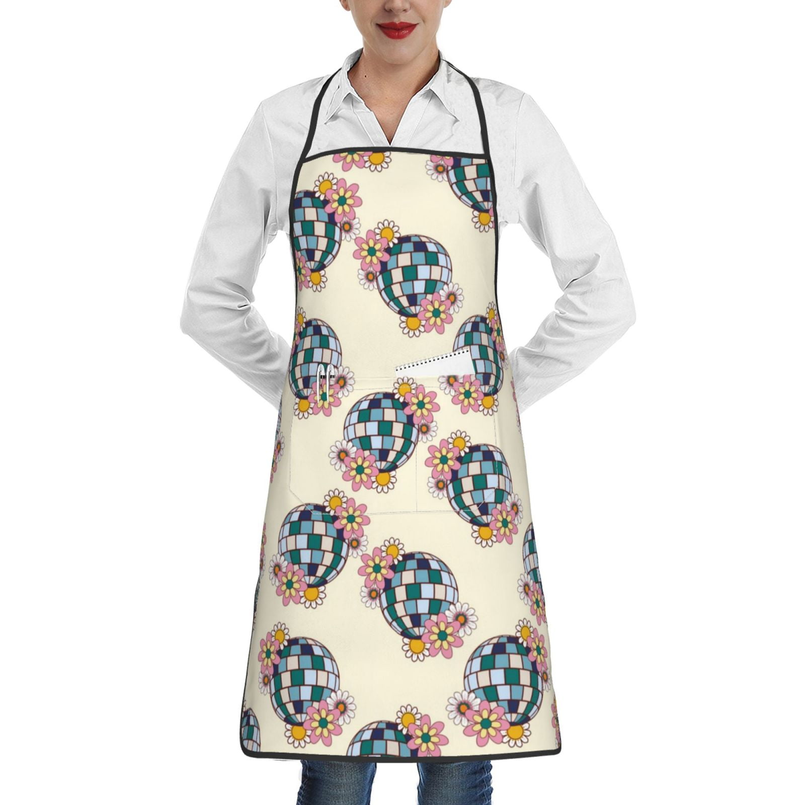Sikiie 70s Disco Ball Aprons for Kitchen Cooking Aprons, Chef Apron for ...