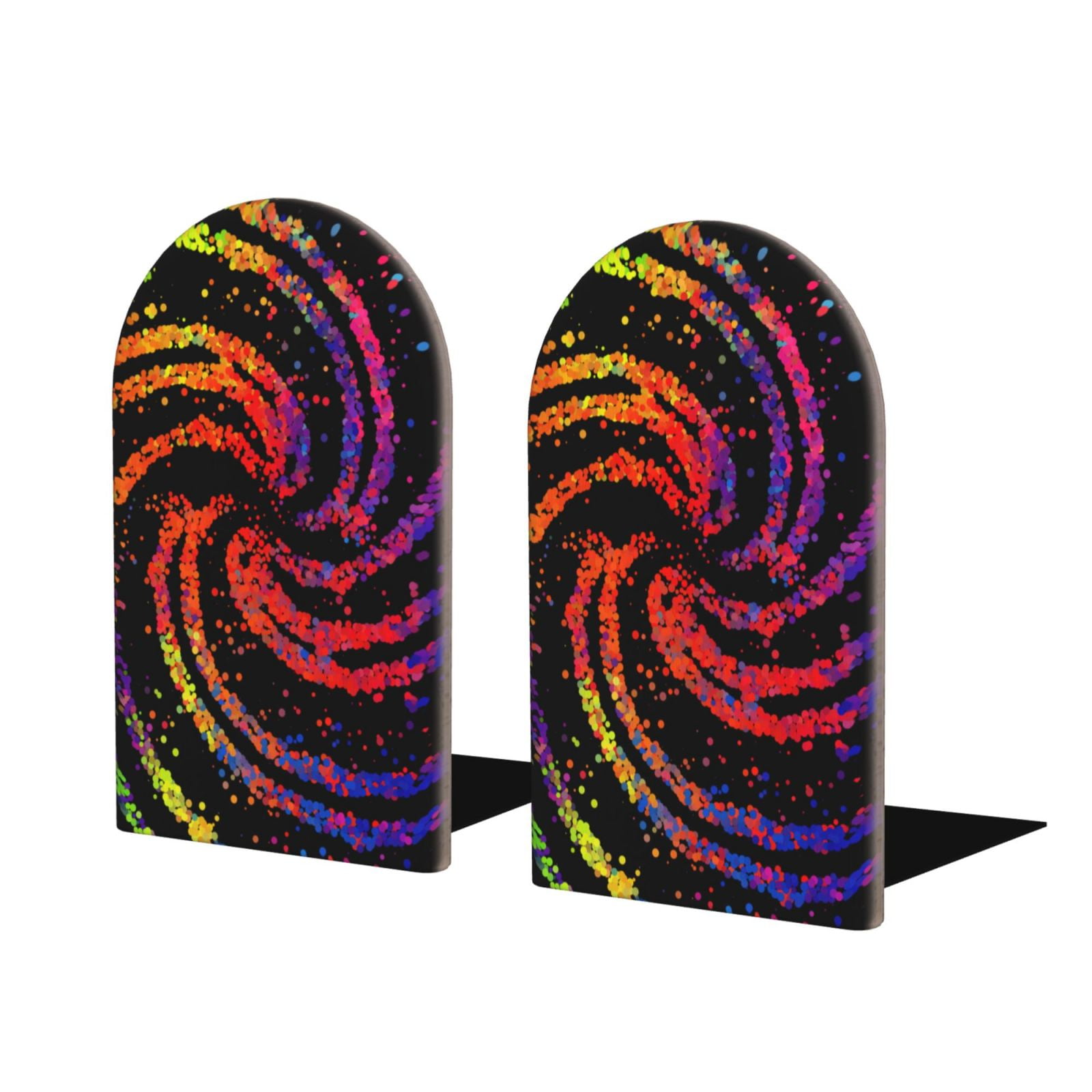 Sikiie A Bright Abstract Bookends 1 Pair, Wood Bookends for Shelves ...