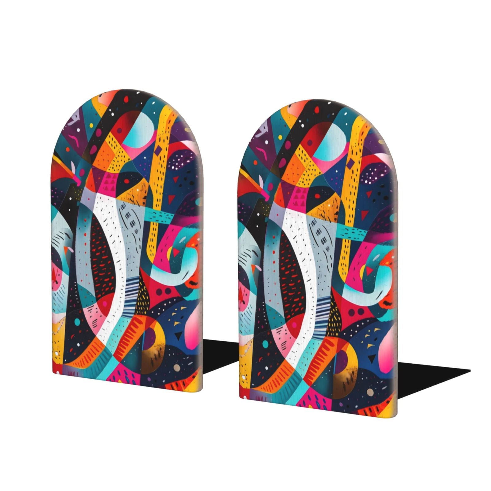 Sikiie Abstract Jazz Instrumental Bookends 1 Pair, Wood Bookends for ...