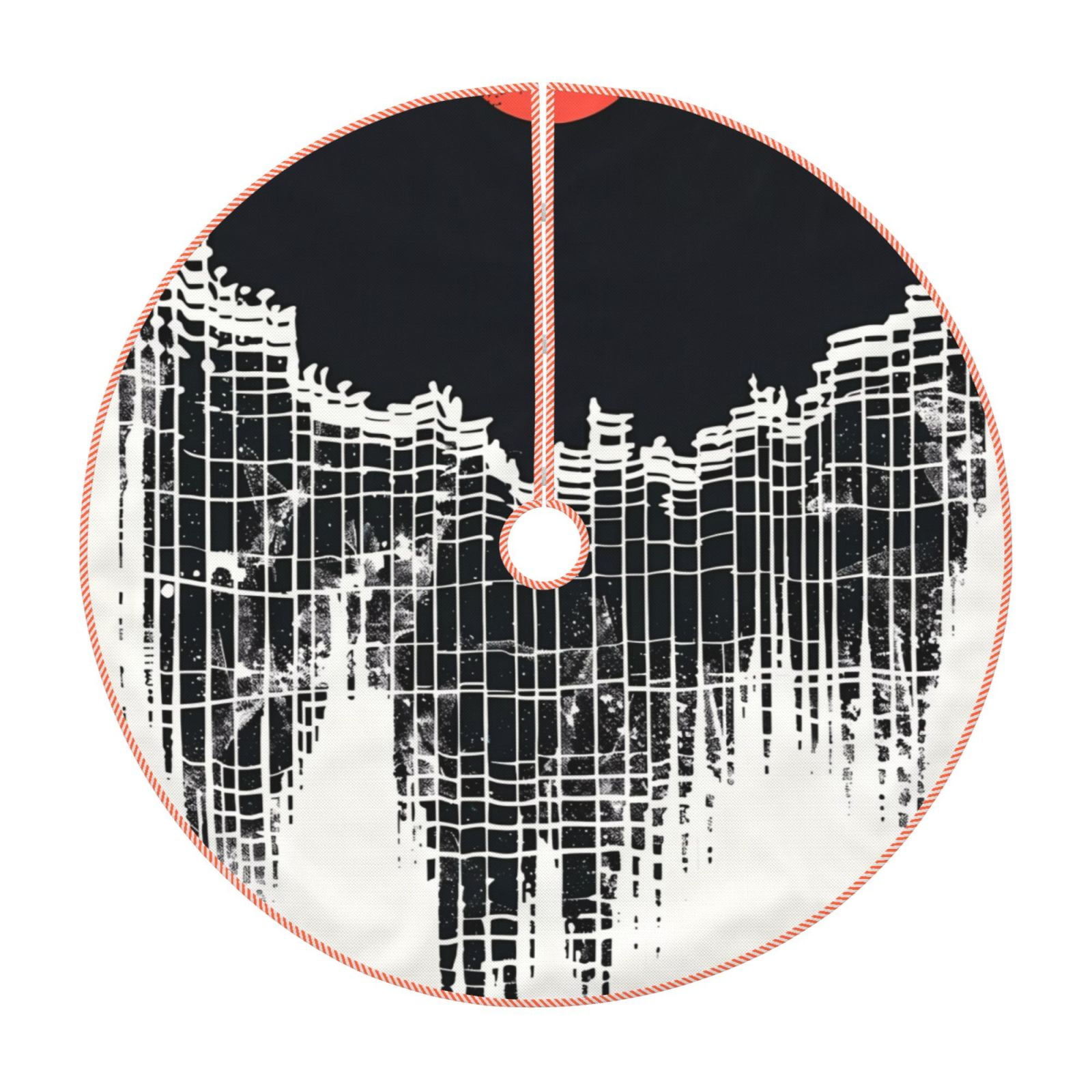 Sikiie Abstract Red Sun Design Christmas Tree Skirt, Christmas Tree ...