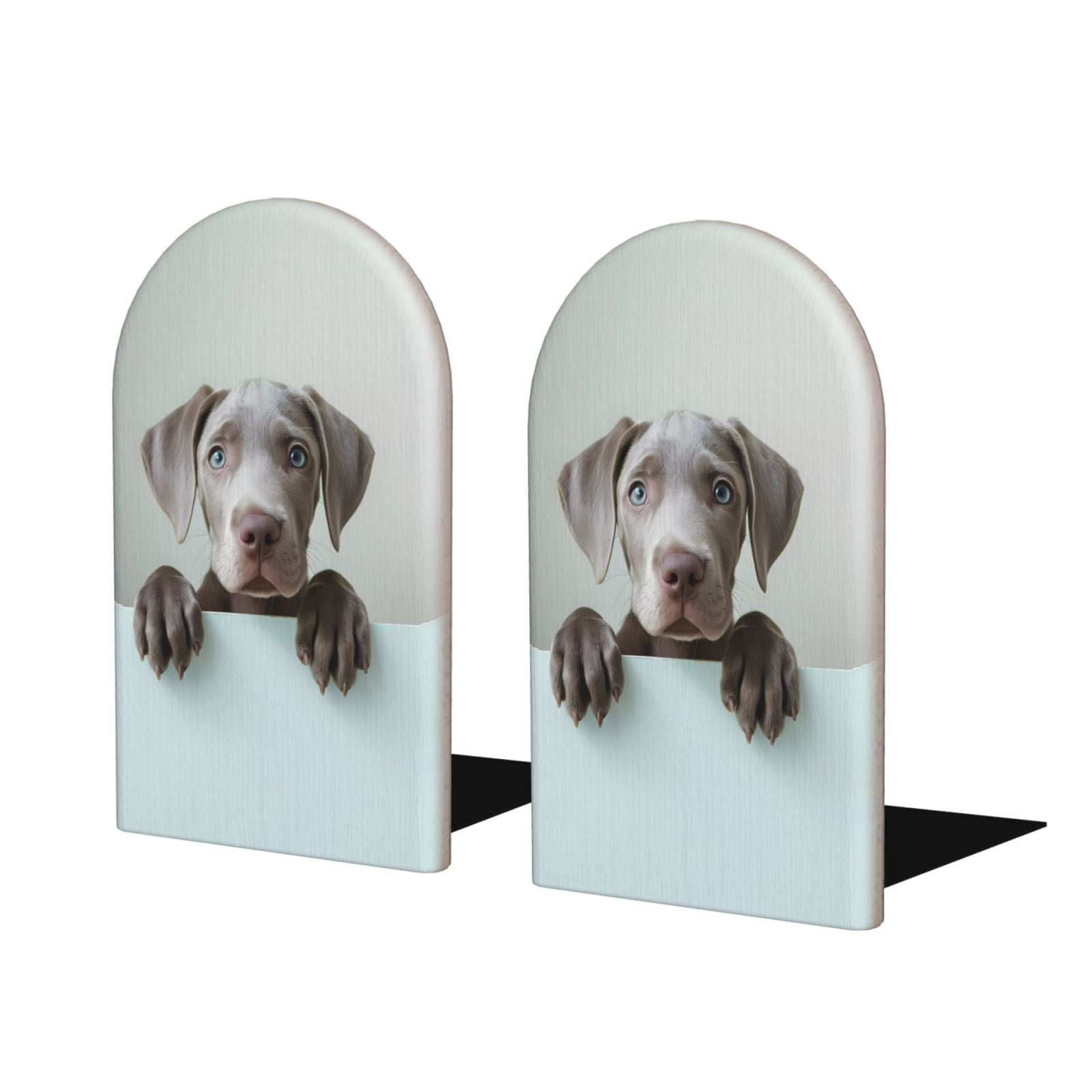 Sikiie Adorable Puppy Portrait Bookends 1 Pair, Wood Bookends for ...