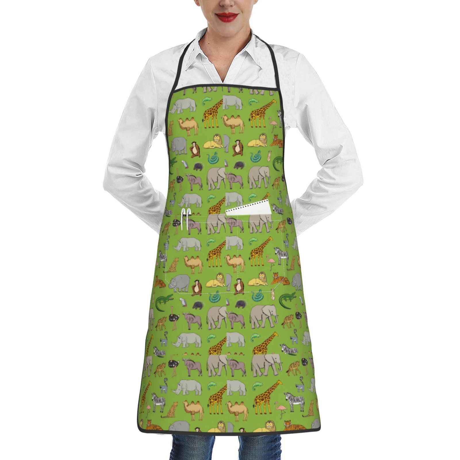 Sikiie African Animals 1 Aprons for Kitchen Cooking Aprons, Chef Apron ...