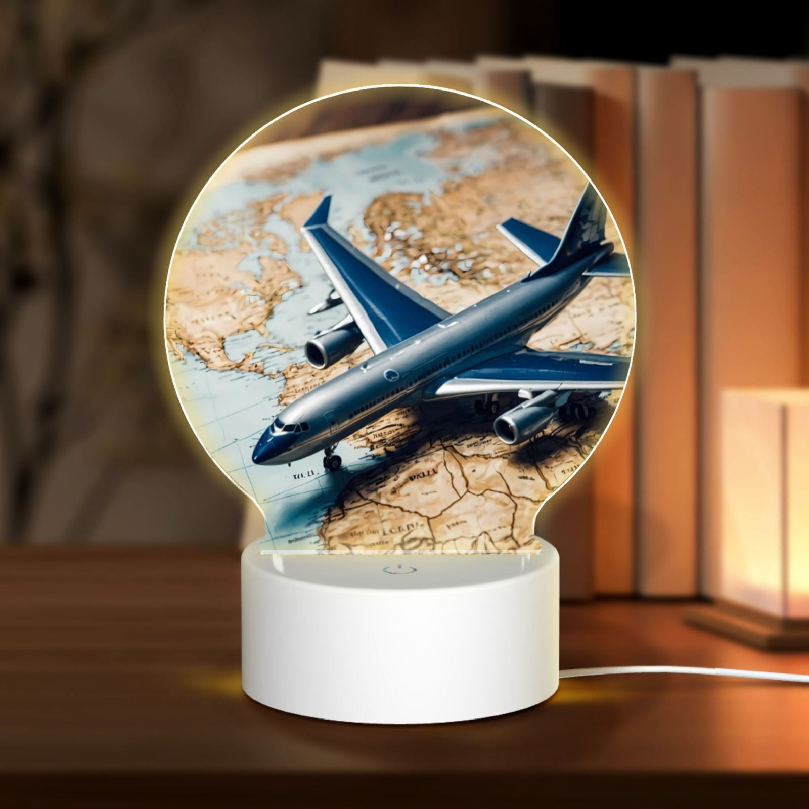 Sikiie Airplane World Map Adventure Acrylic Night Light Gift Custom ...