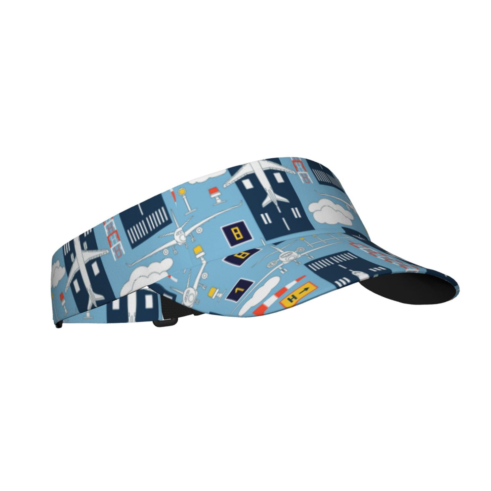 Sikiie Airplanes and Aviation Signs Sun Visor Hat Adjustable Velcro ...