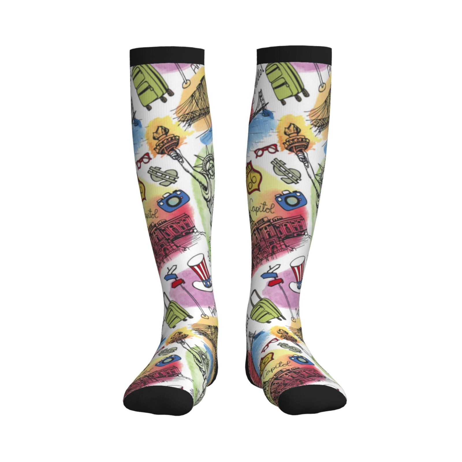 Sikiie America Landmarks1 1 Pairs Compression Socks for Men and Women ...