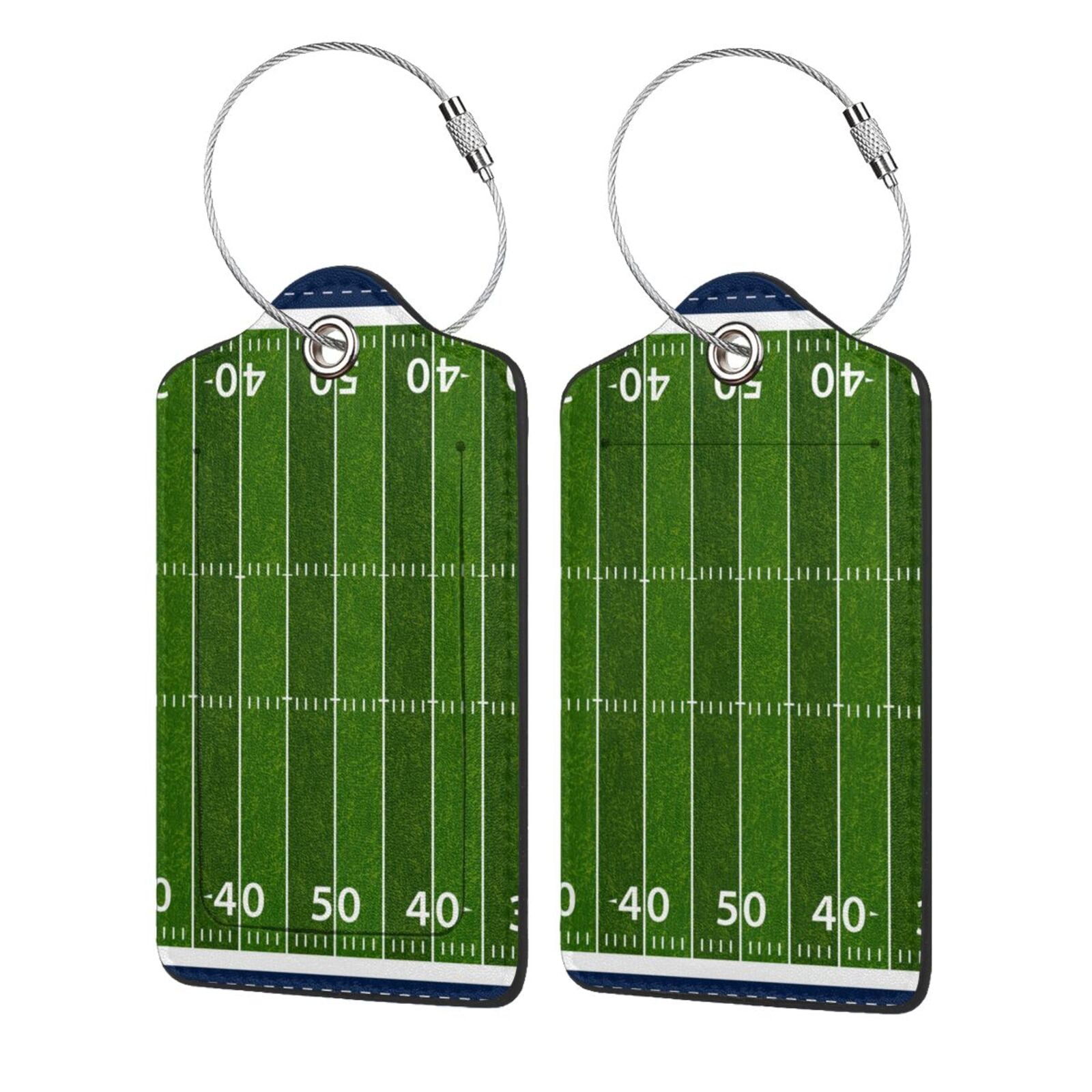 Sikiie American Football Field Luggage Tag for Suitcase Leather Baggage ...