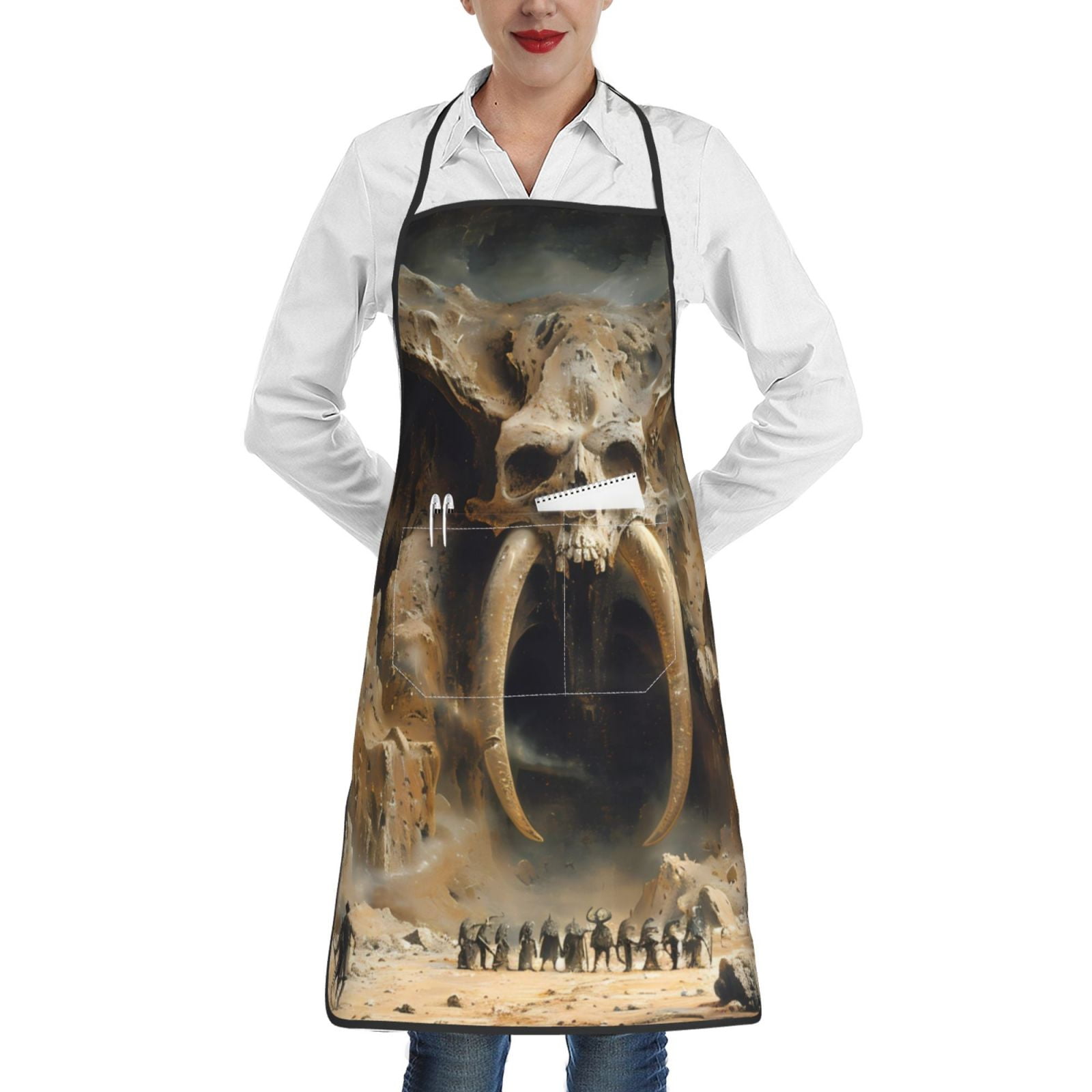 Sikiie Ancient Skull Cave Landscape Aprons for Kitchen Cooking Aprons ...