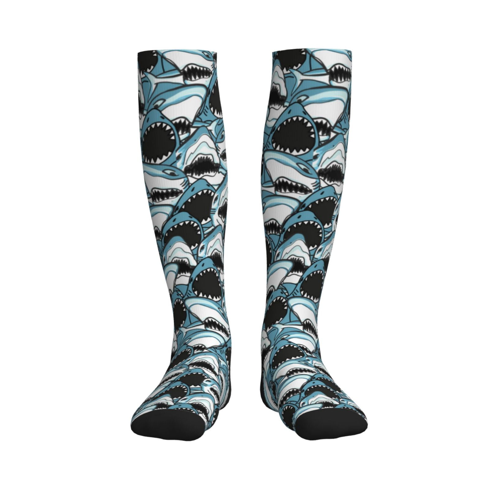Sikiie Angry Shark 1 Pairs Compression Socks for Men and Women 15-20 ...