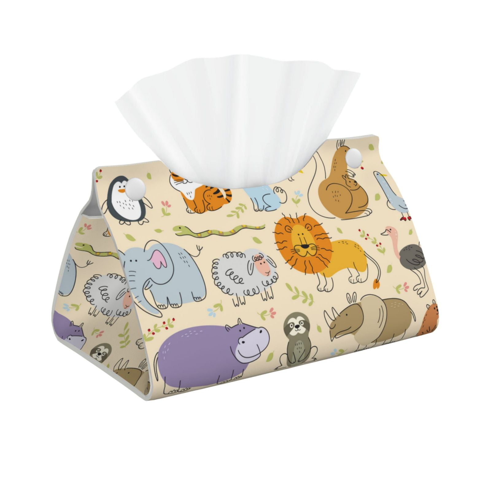 Sikiie Animals Leather Tissue Box Cover Rectangle, Long Tissue Box ...