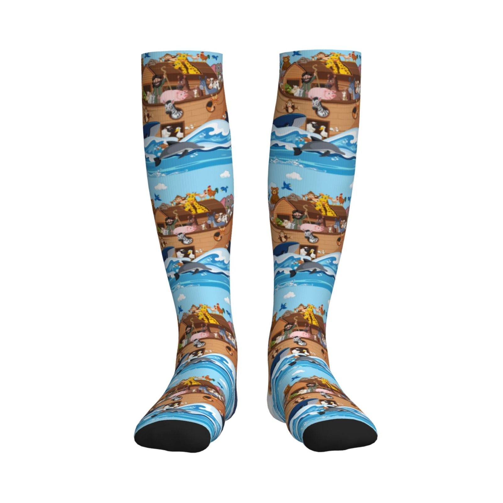 Sikiie Animals on Noah's Ark Floating 1 Pairs Compression Socks for Men ...