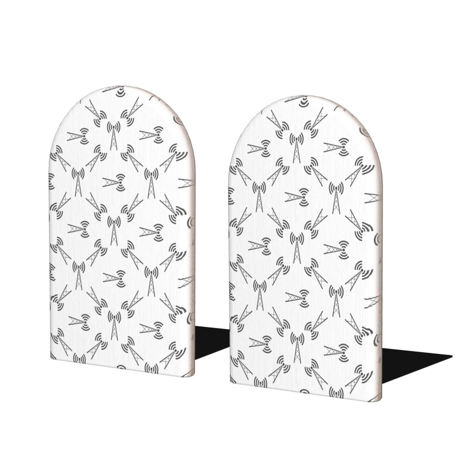 Sikiie Antenna Icon Bookends 1 Pair, Wood Bookends for Shelves, Book ...