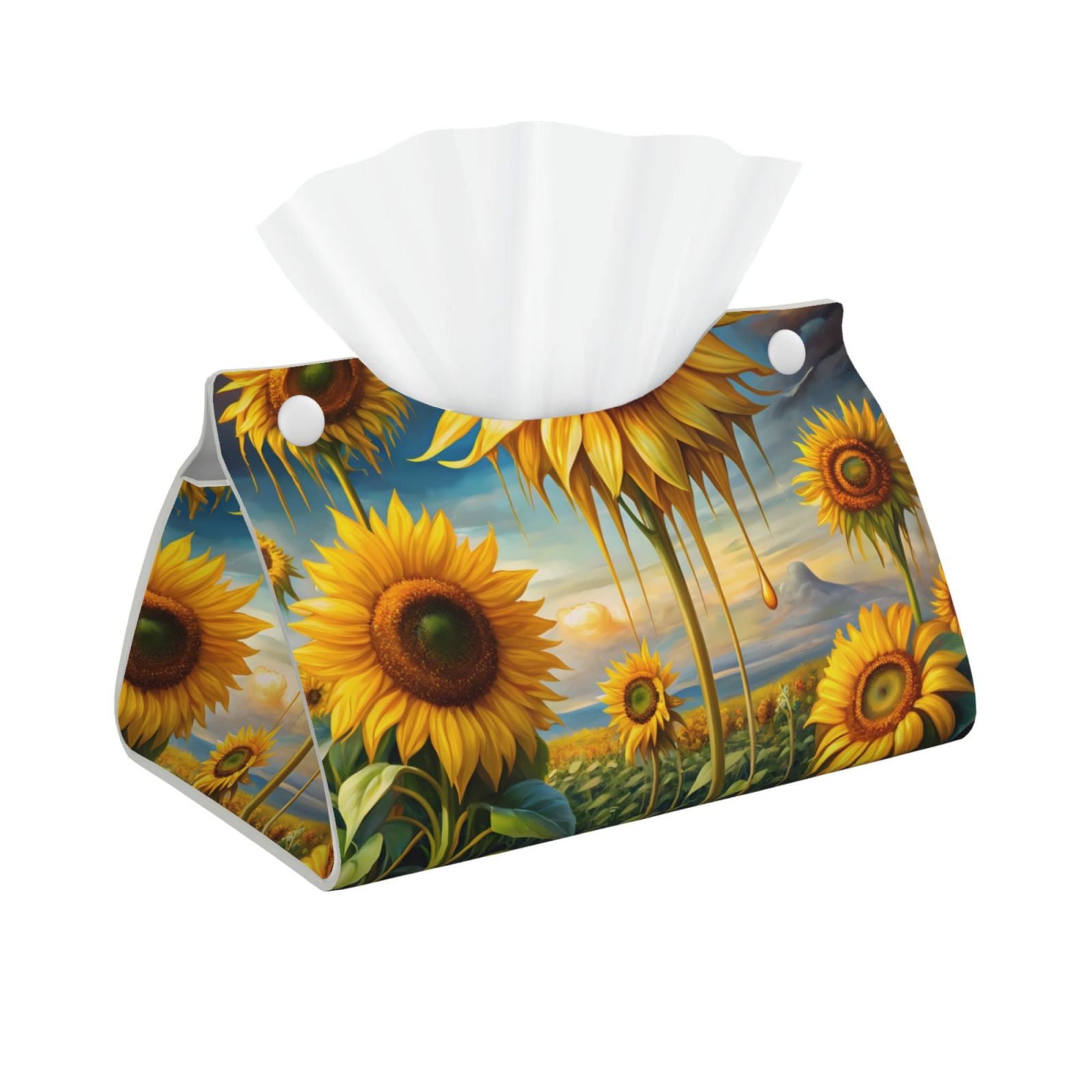 Sikiie Artistic Oil Painting Sunflower Leather Tissue Box Cover ...