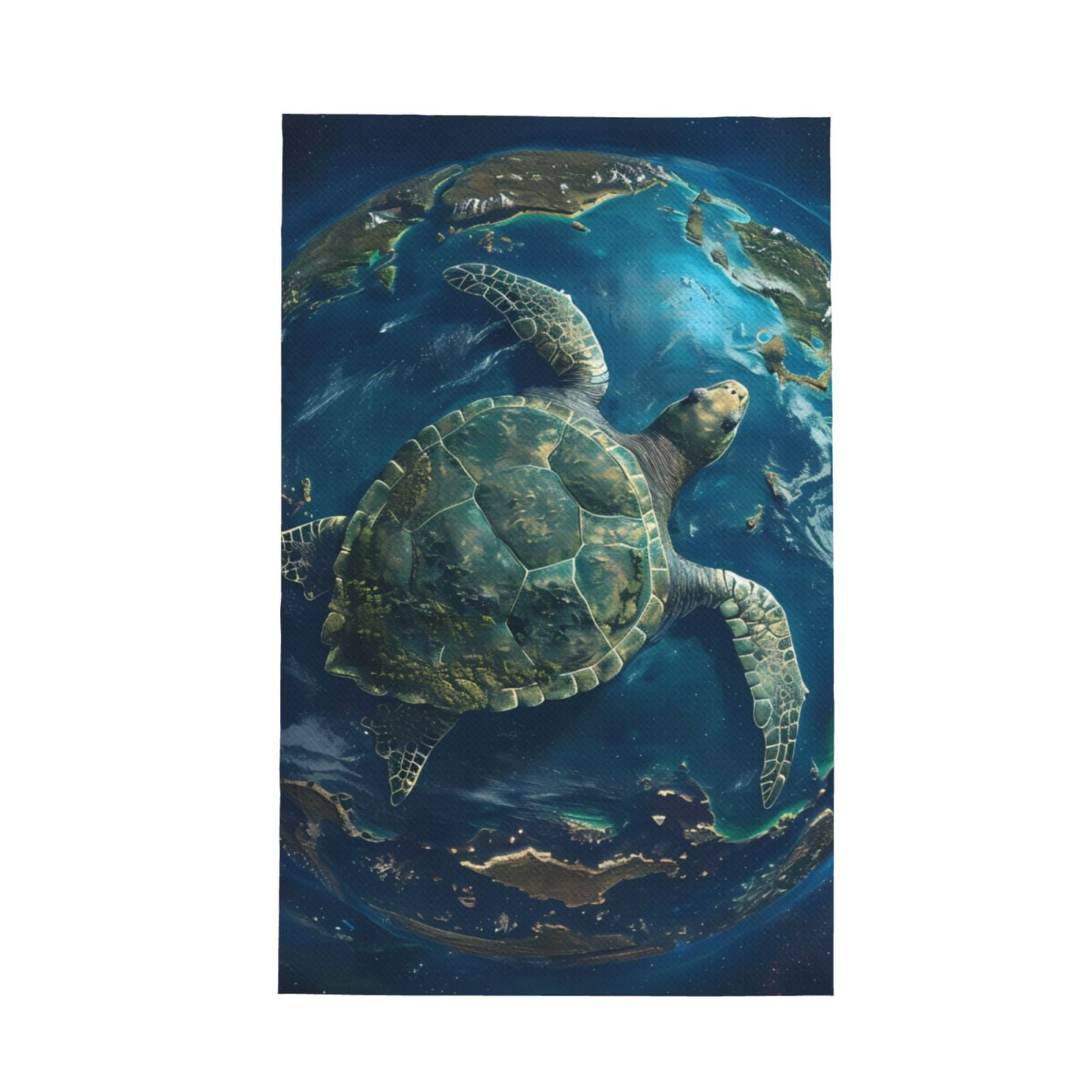 Sikiie Artistic Turtle Earth Waffle Weave Kitchen Dish Cloth,Super ...