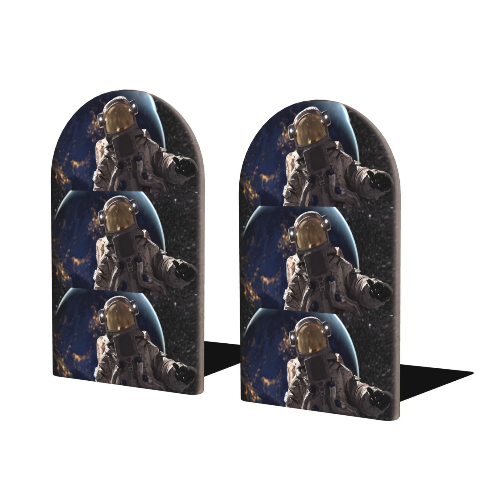 Sikiie Astronaut Bookends 1 Pair, Wood Bookends for Shelves, Book Ends ...