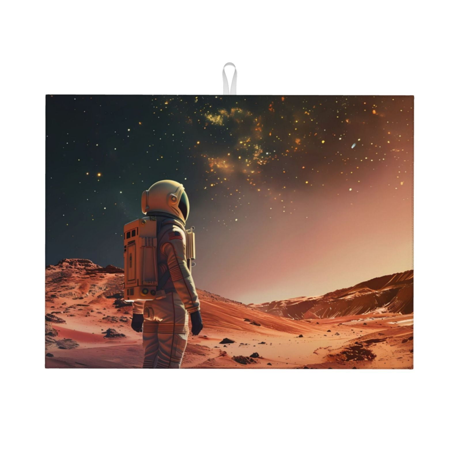 Sikiie Astronaut On Mars A Dish Drying Mat, Kitchen Counter Mat, Self ...