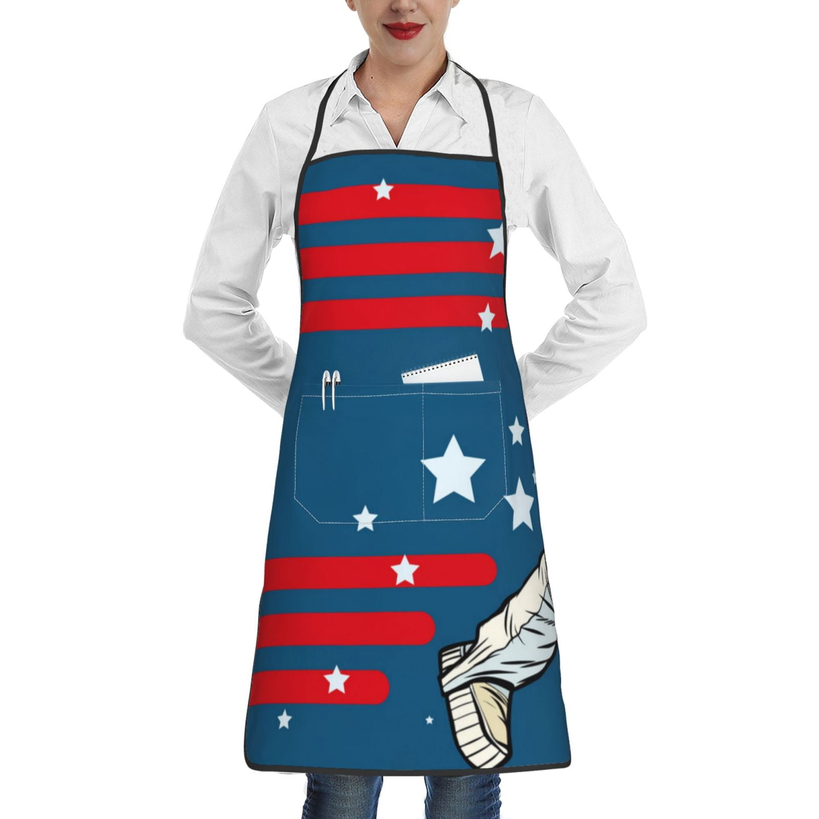Sikiie Astronaut Runs Forward Aprons for Kitchen Cooking Aprons, Chef ...