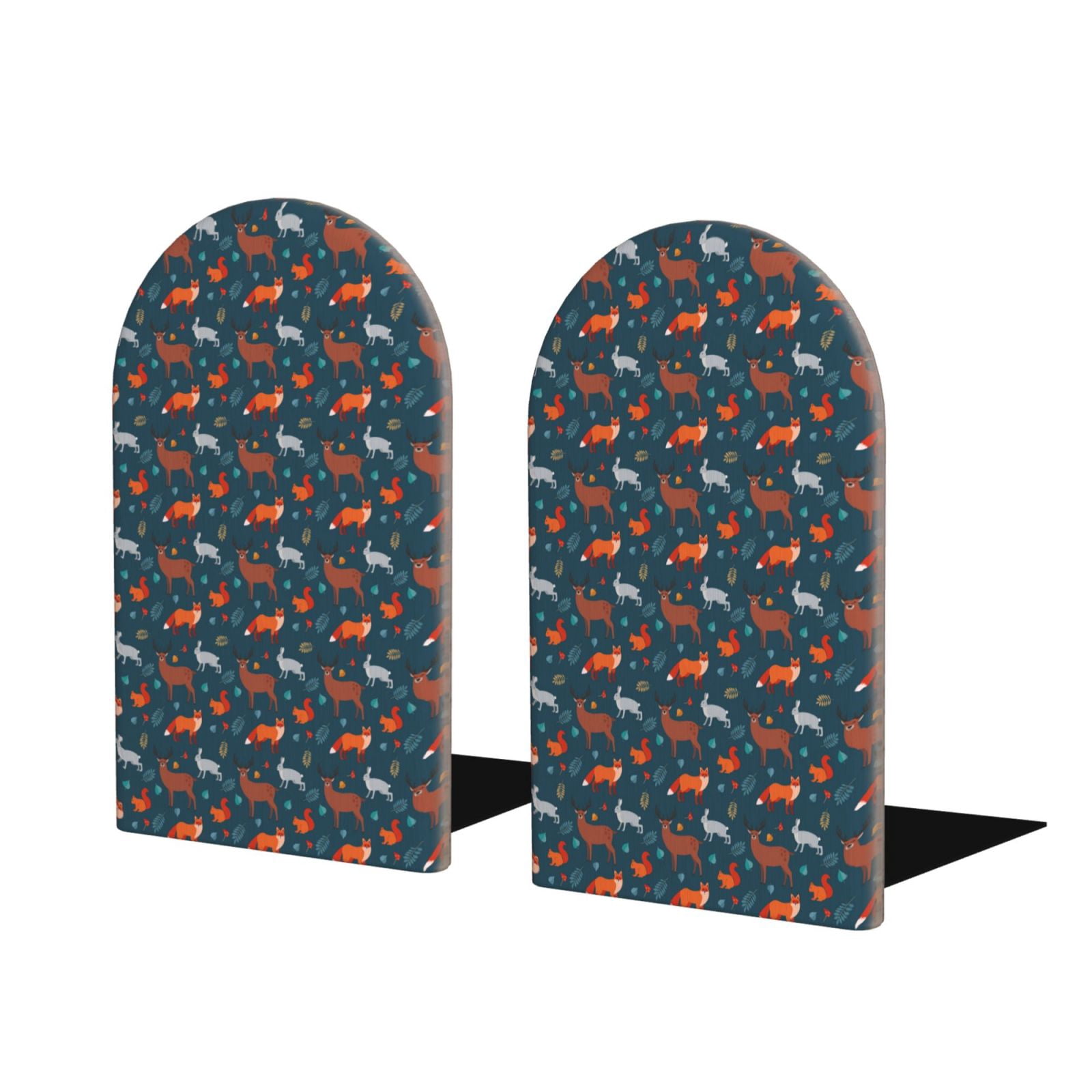 Sikiie Autumn Forest Animals Cute Bookends 1 Pair, Wood Bookends for ...