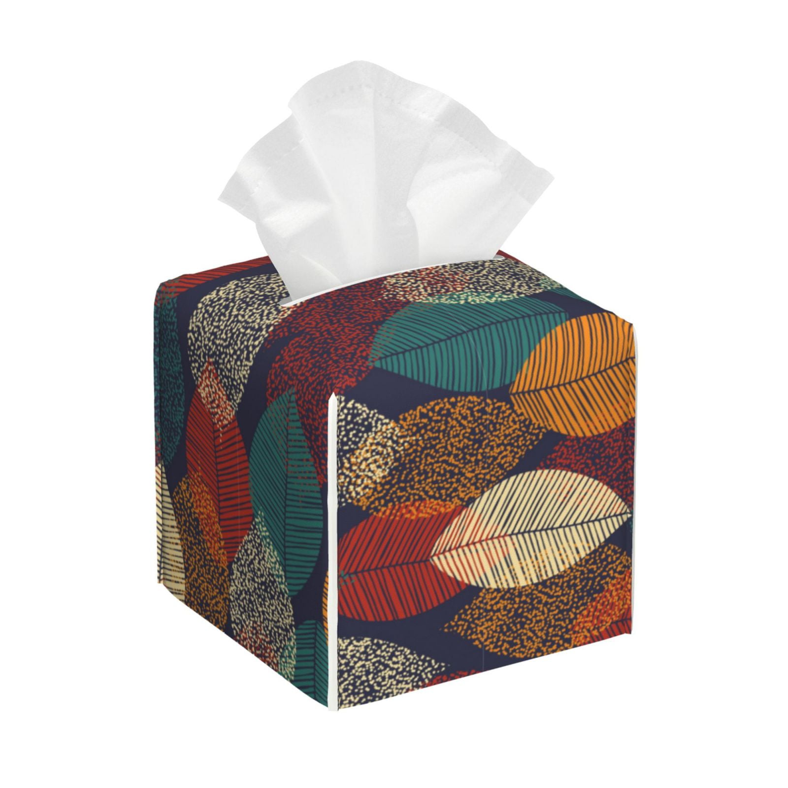 Sikiie Autumn Leaves Leather Tissue Box Cover Square, tissue box holder ...
