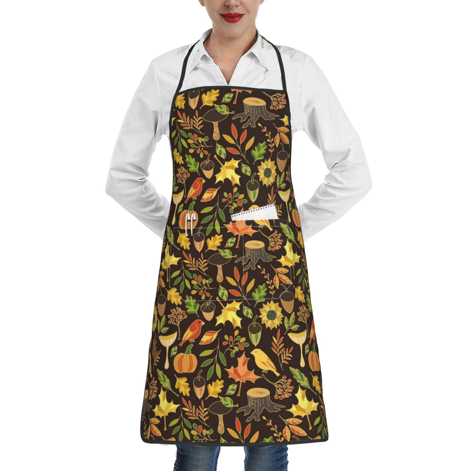 Sikiie Autumn Plants Maple Tree Vintage Aprons for Kitchen Cooking ...
