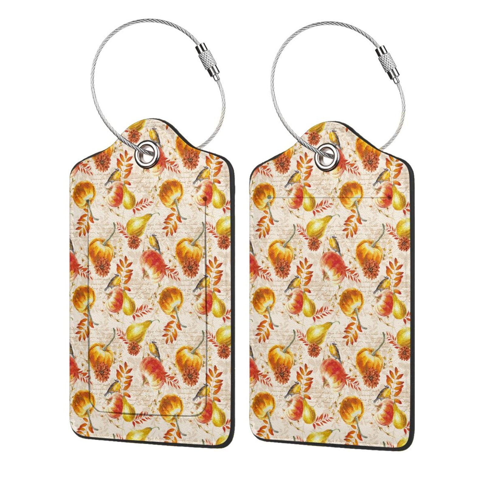 Sikiie Autumn With Birds Luggage Tag for Suitcase Leather Baggage Tag ...