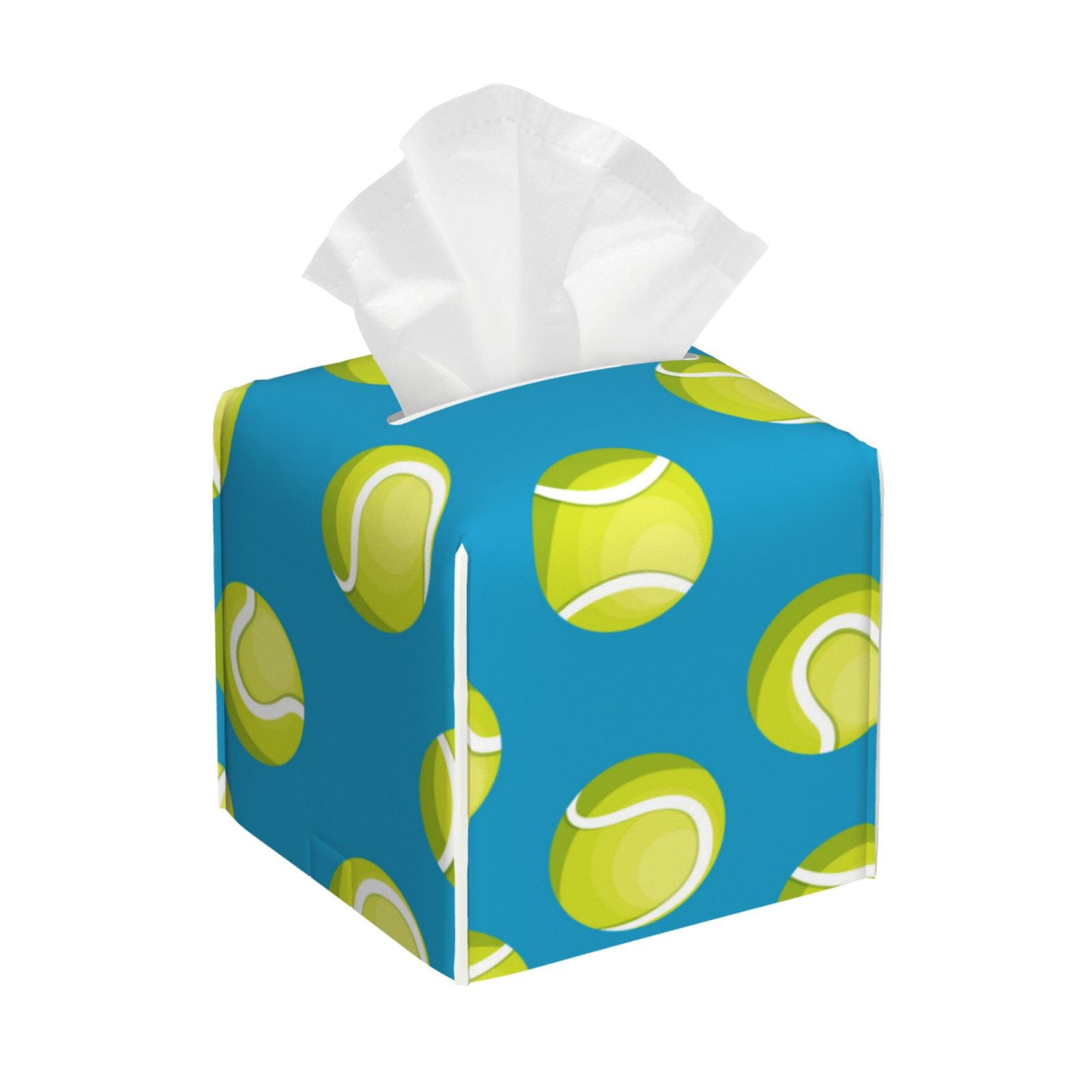 Sikiie Ball Tennis Leather Tissue Box Cover Square, tissue box holder ...