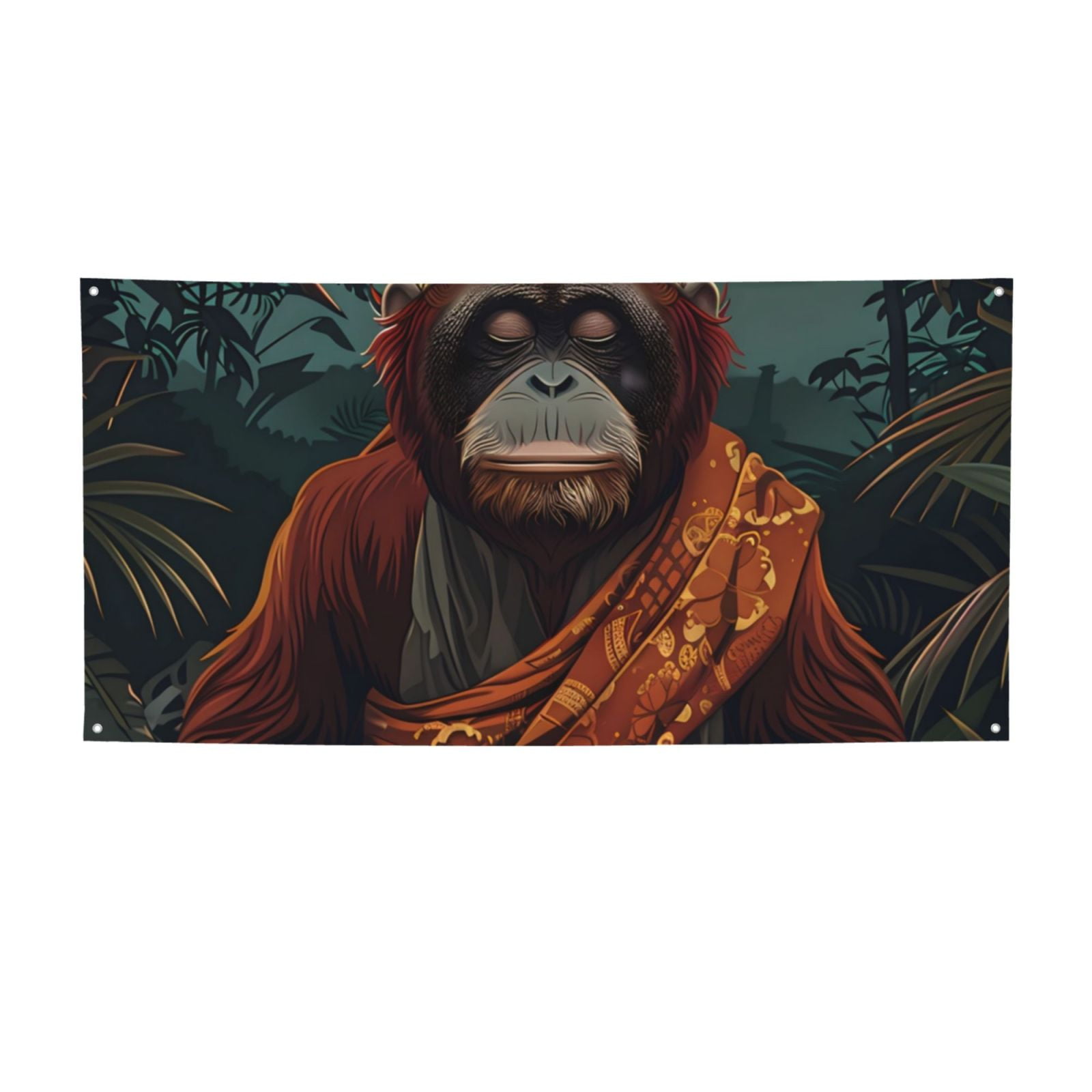 Sikiie Banana Leaf Meditating Gorilla Custom Banners and Signs ...