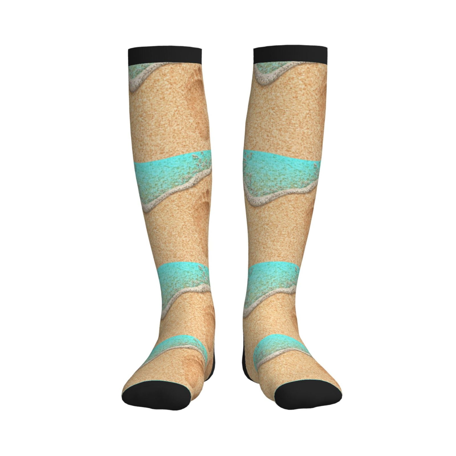 Sikiie Beach Footprint 1 Pairs Compression Socks for Men and Women 15 ...