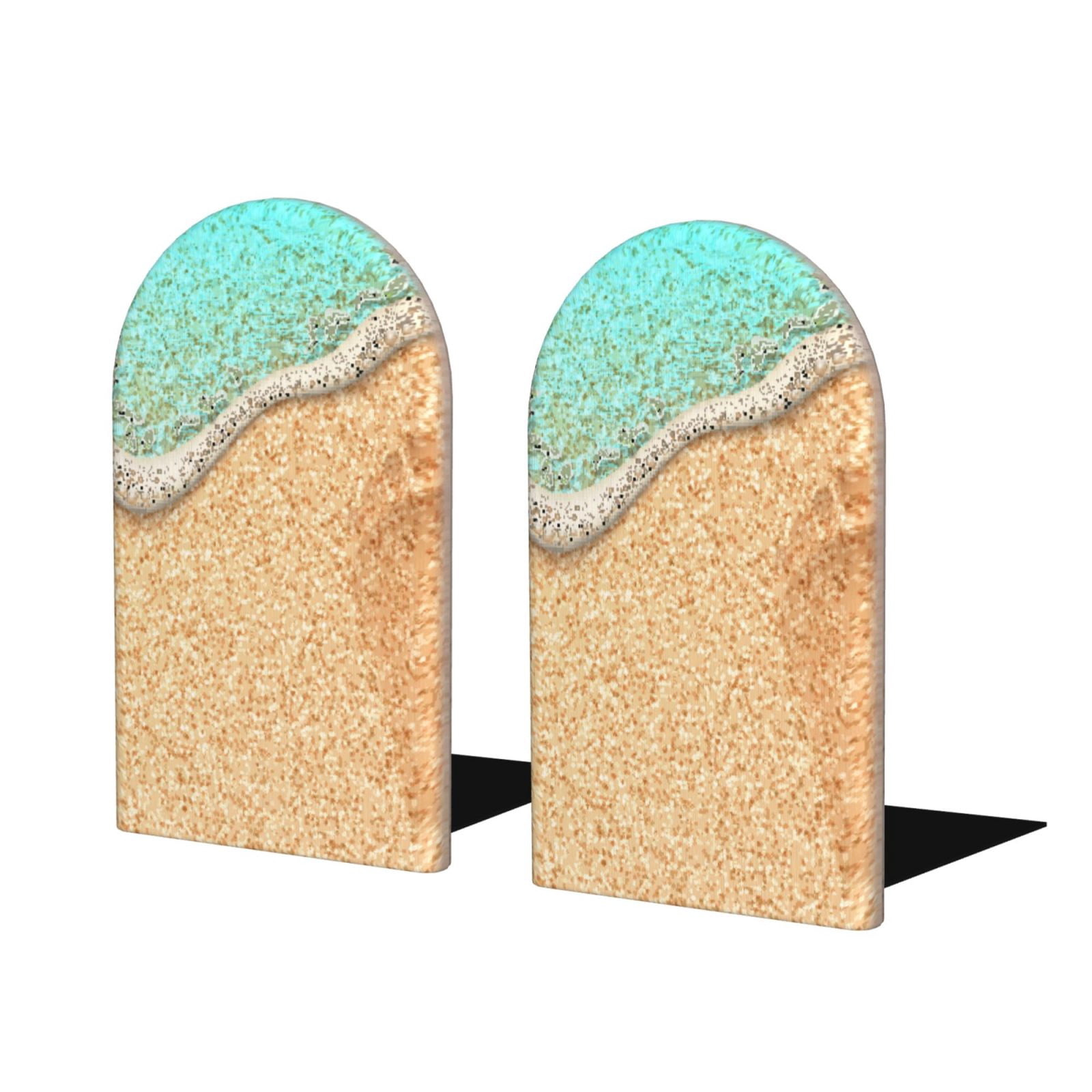 Sikiie Beach Footprint Bookends 1 Pair, Wood Bookends for Shelves, Book ...