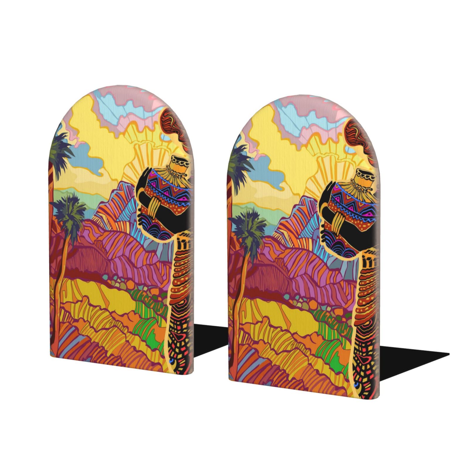 Sikiie Beautiful African Woman Bookends 1 Pair, Wood Bookends for ...