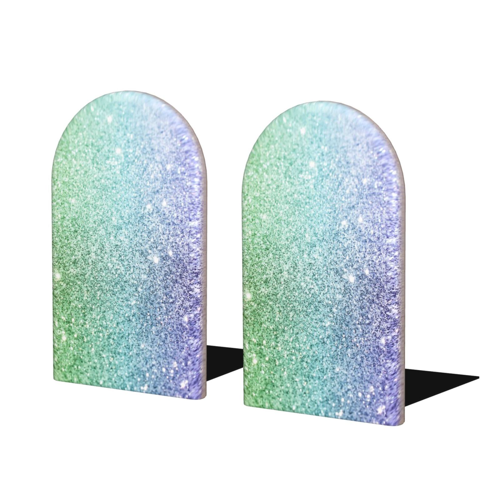 Sikiie Beautiful Glitter Bookends 1 Pair, Wood Bookends for Shelves ...