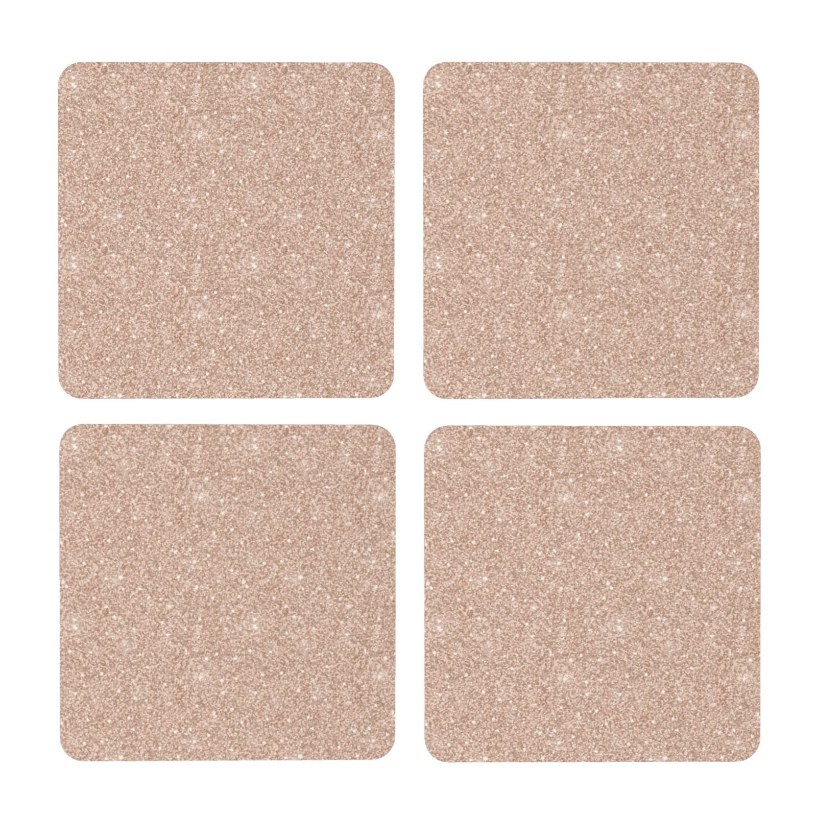 Sikiie Beige Sparkling Glitter MDF Cork Coaster 4 Pcs - Absorbent ...