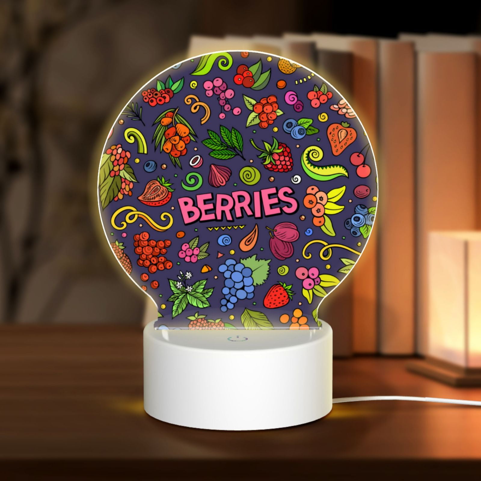 Sikiie Berry Fruits Acrylic Night Light Gift Custom Acrylic Night Light ...