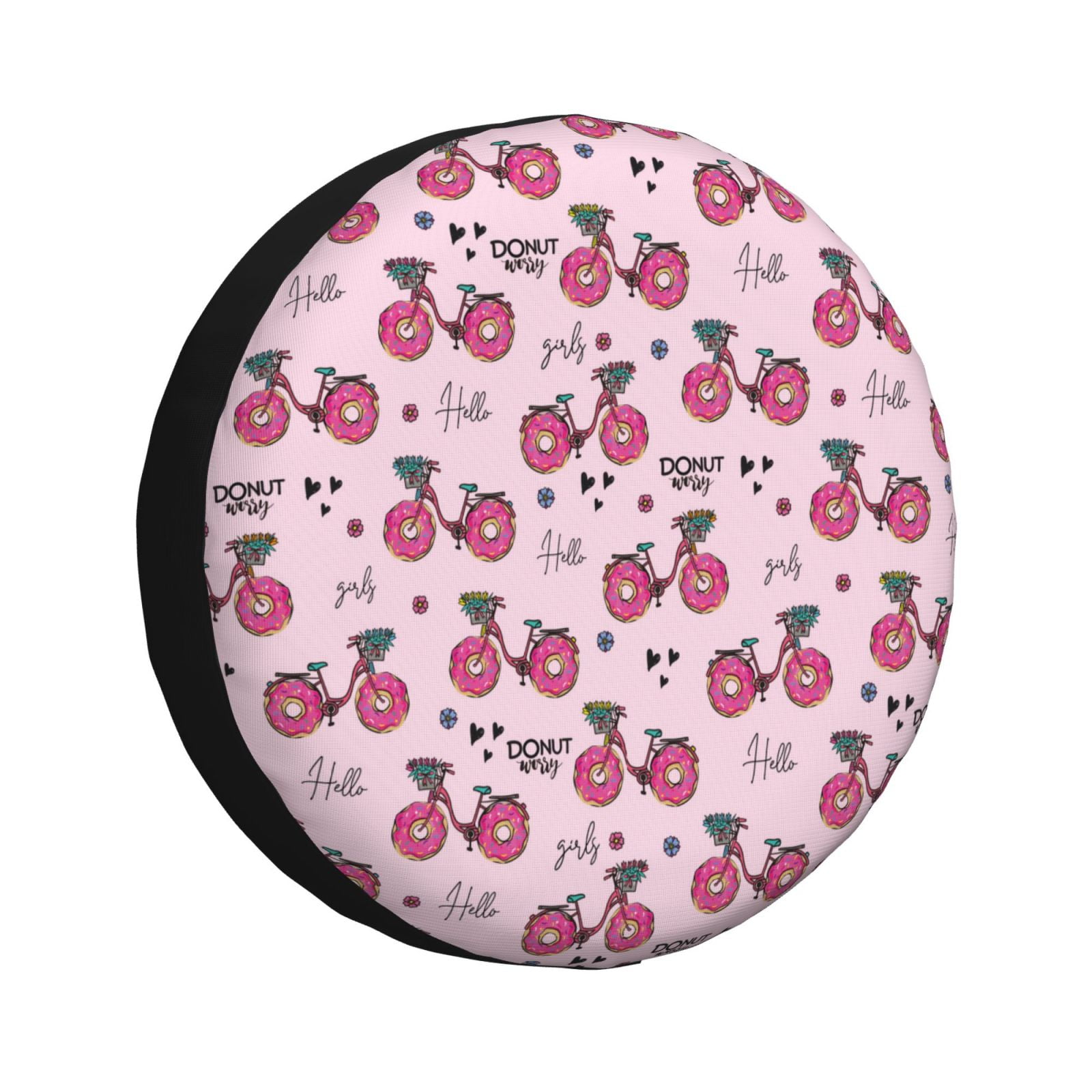 Sikiie Bike with Donut Wheels PVC Leather Spare Tire Wheel Cover Spare ...