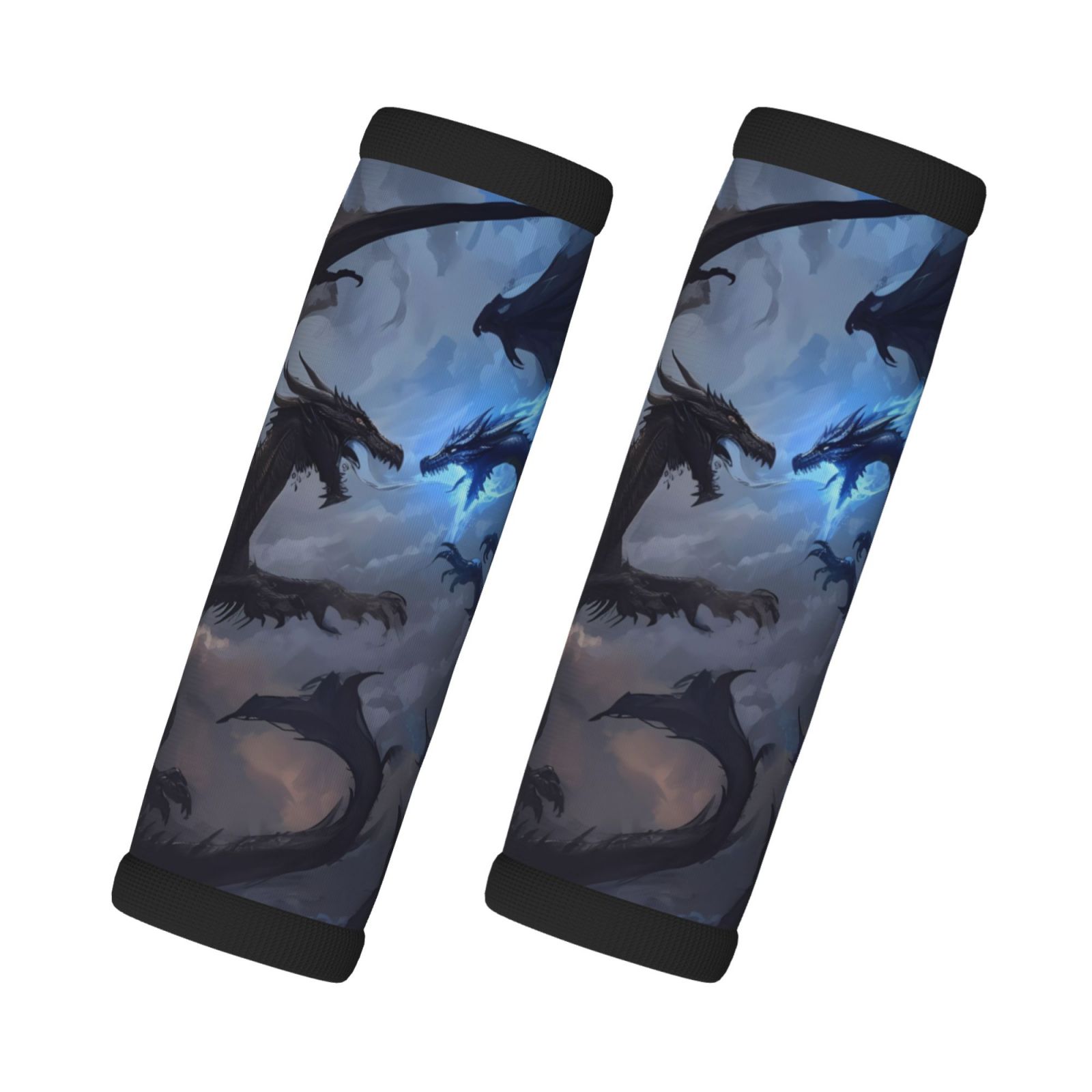 Sikiie Black And Blue Lightning Dragon Luggage Handle Wraps for ...