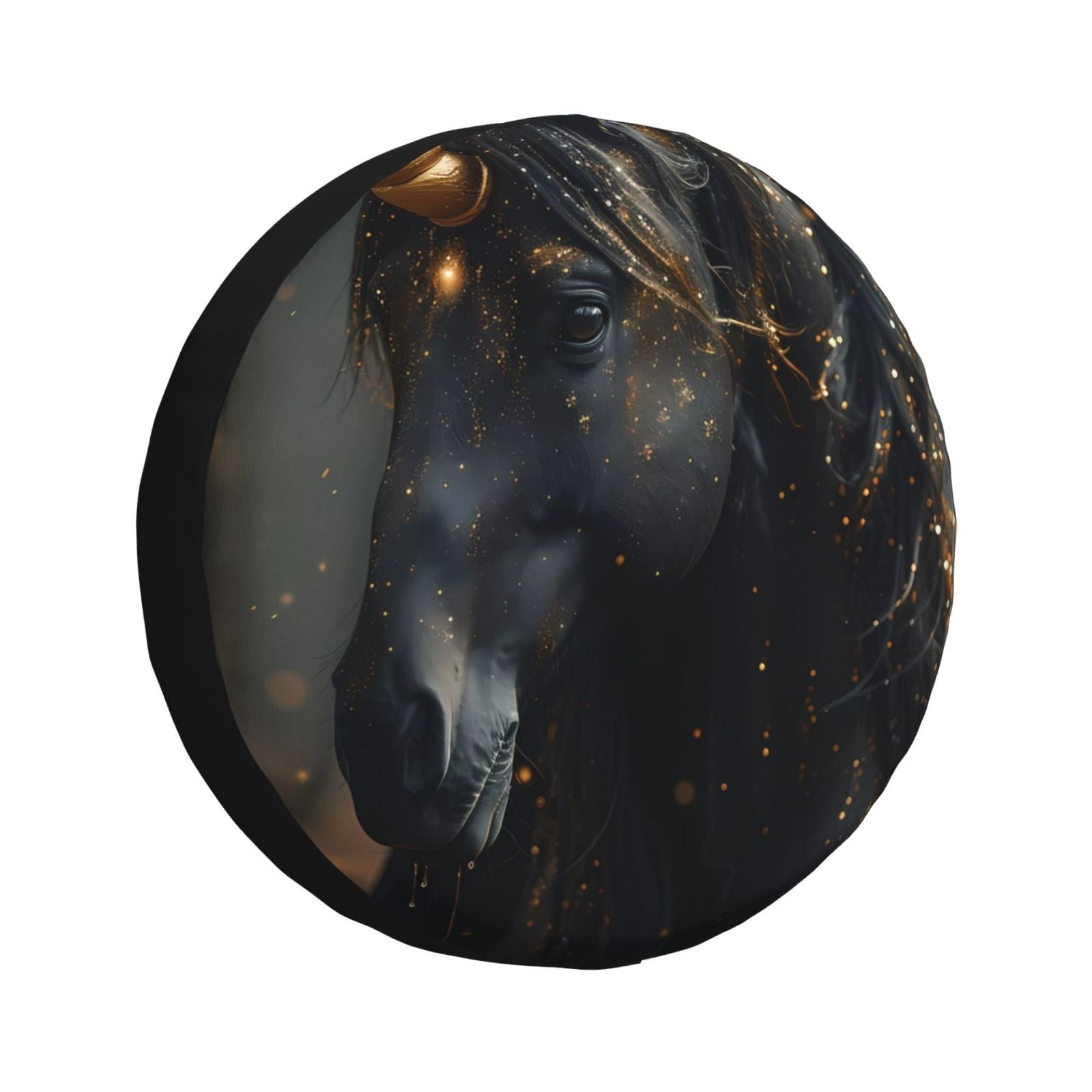 Sikiie Black And Gold White Horse PVC Leather Spare Tire Wheel Cover ...