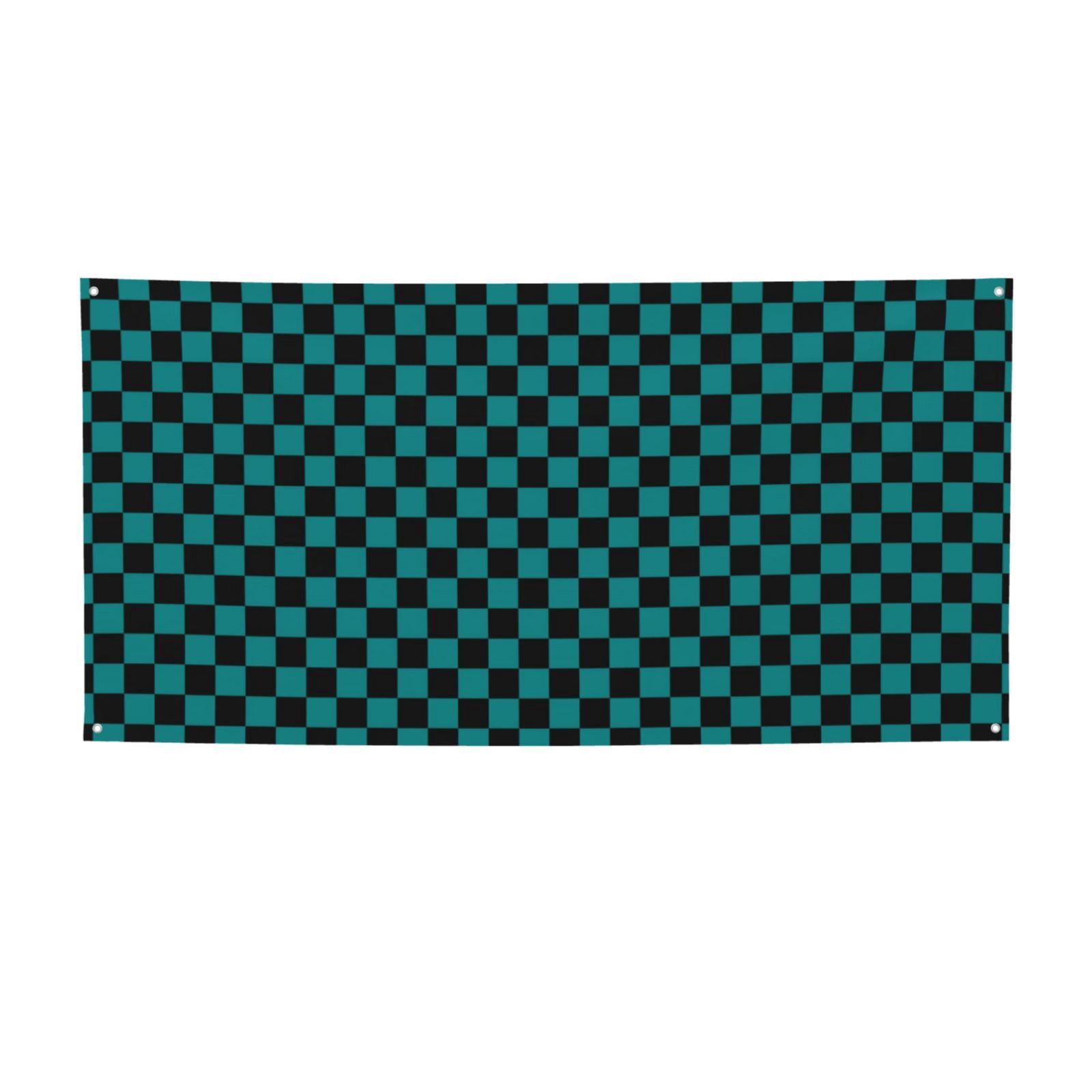 Sikiie Black And Teal Checkerboard Custom Banners and Signs Customize ...