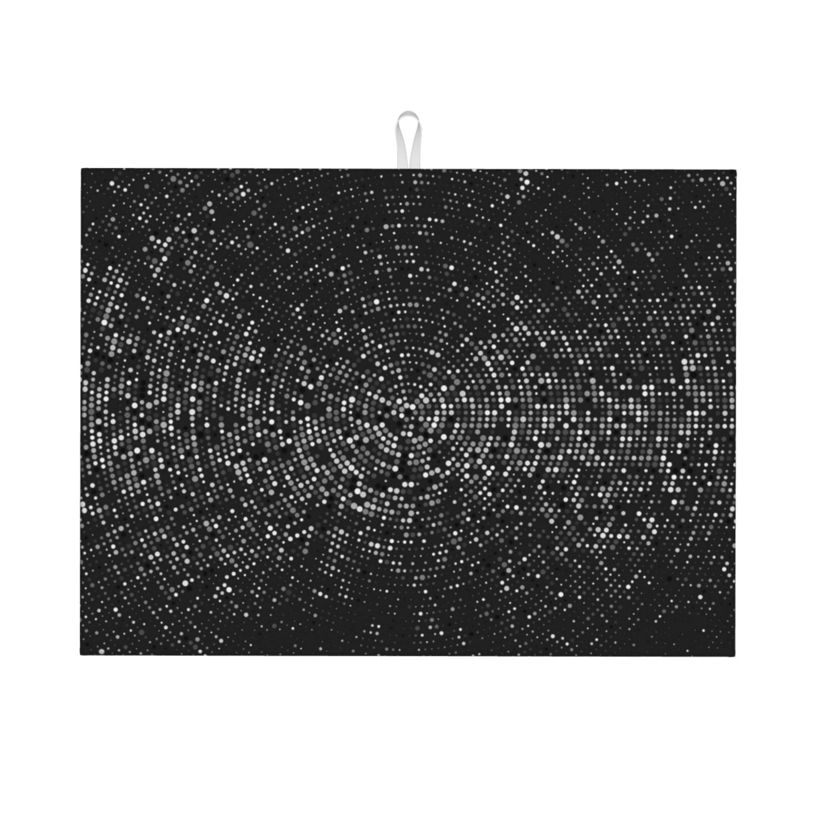 Sikiie Black And White Dotted Dish Drying Mat, Kitchen Counter Mat ...