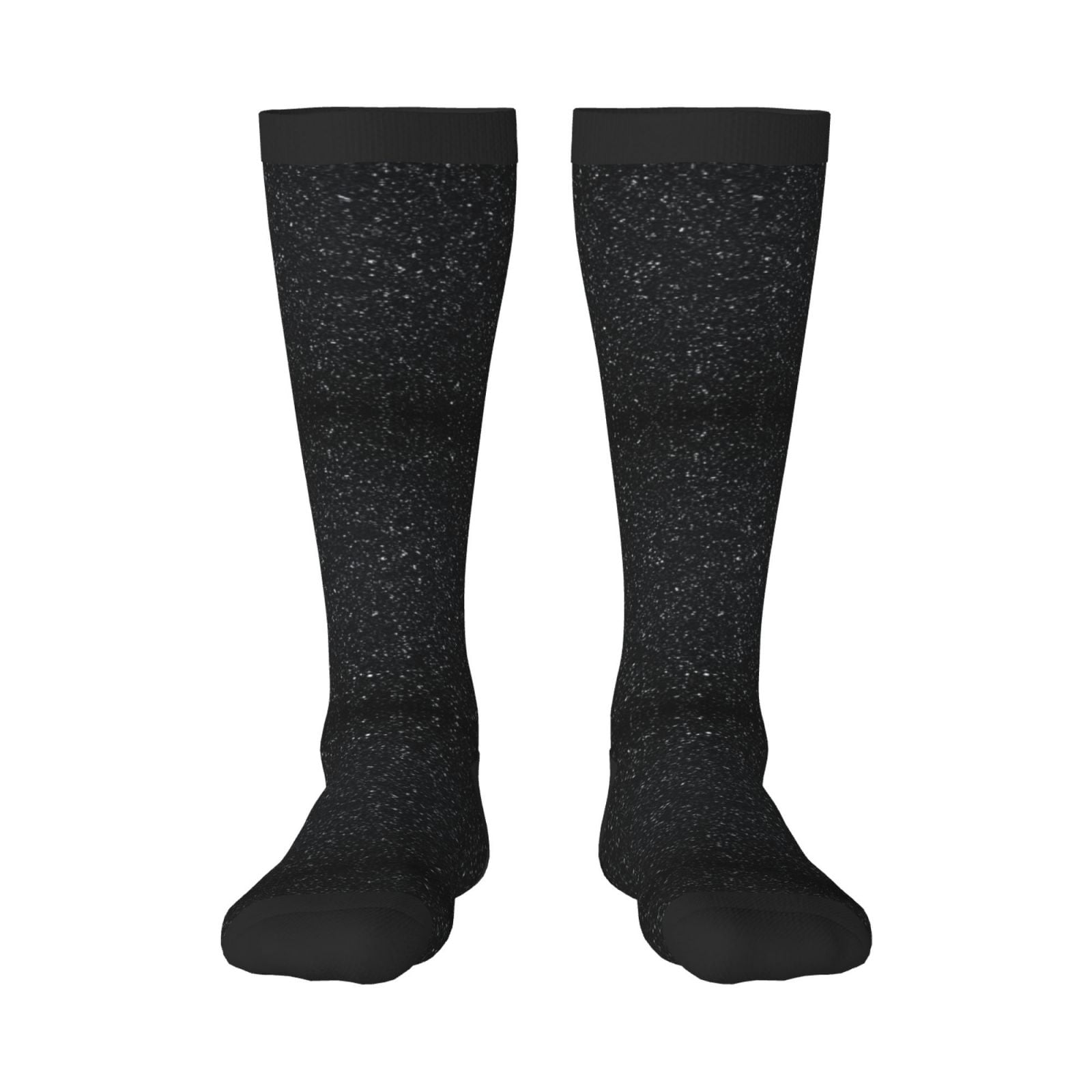 Sikiie Black Glitter Knee Socks, High Socks Long Stretchy Sock Women ...