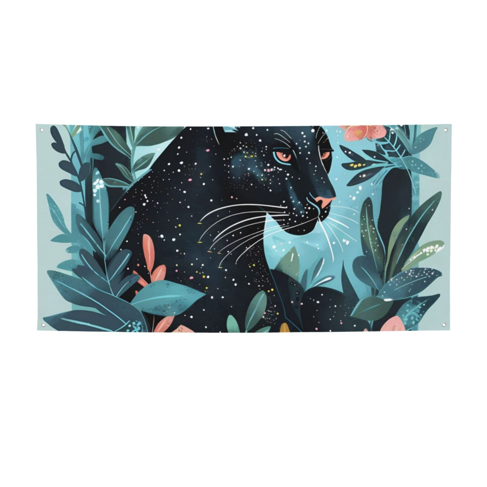 Sikiie Black Panther Floral Illustration Custom Banners and Signs ...