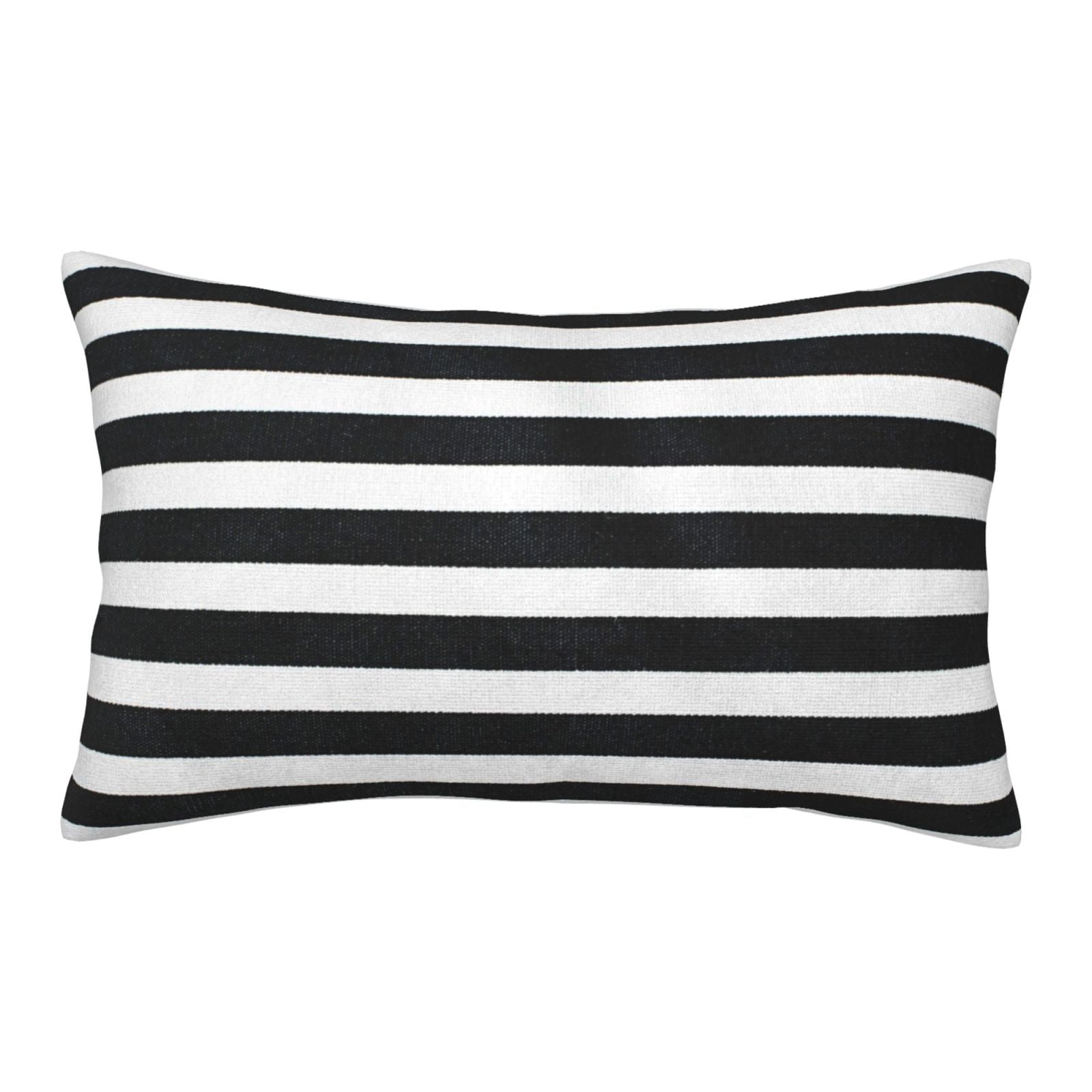 Sikiie Black And White Stripes Print Plush Pillow Cover, Wrinkle-proof ...