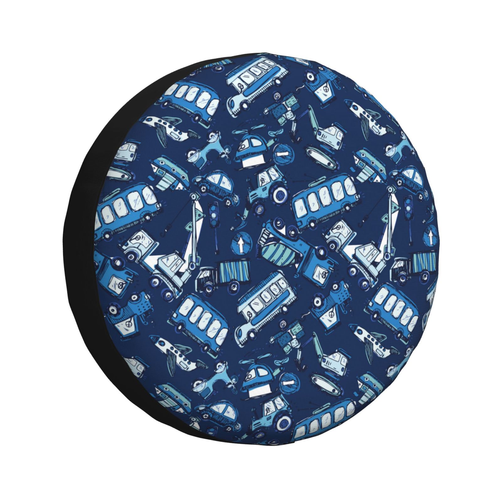 Sikiie Blue Bus PVC Leather Spare Tire Wheel Cover Spare Tire Cover ...