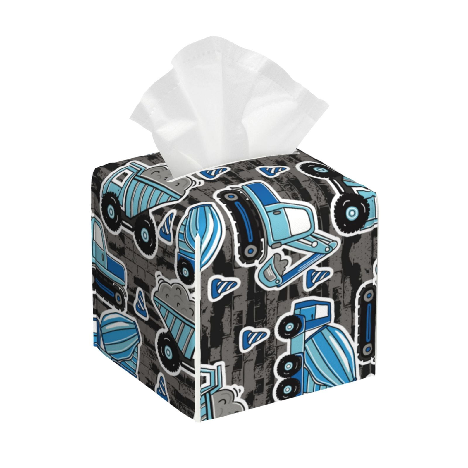 Sikiie Blue Excavator Leather Tissue Box Cover Square, tissue box ...