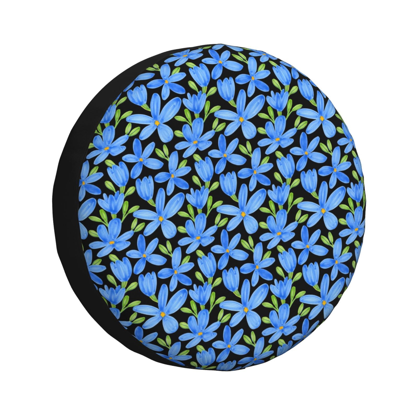 Sikiie Blue Flowers PVC Leather Spare Tire Wheel Cover Spare Tire Cover ...