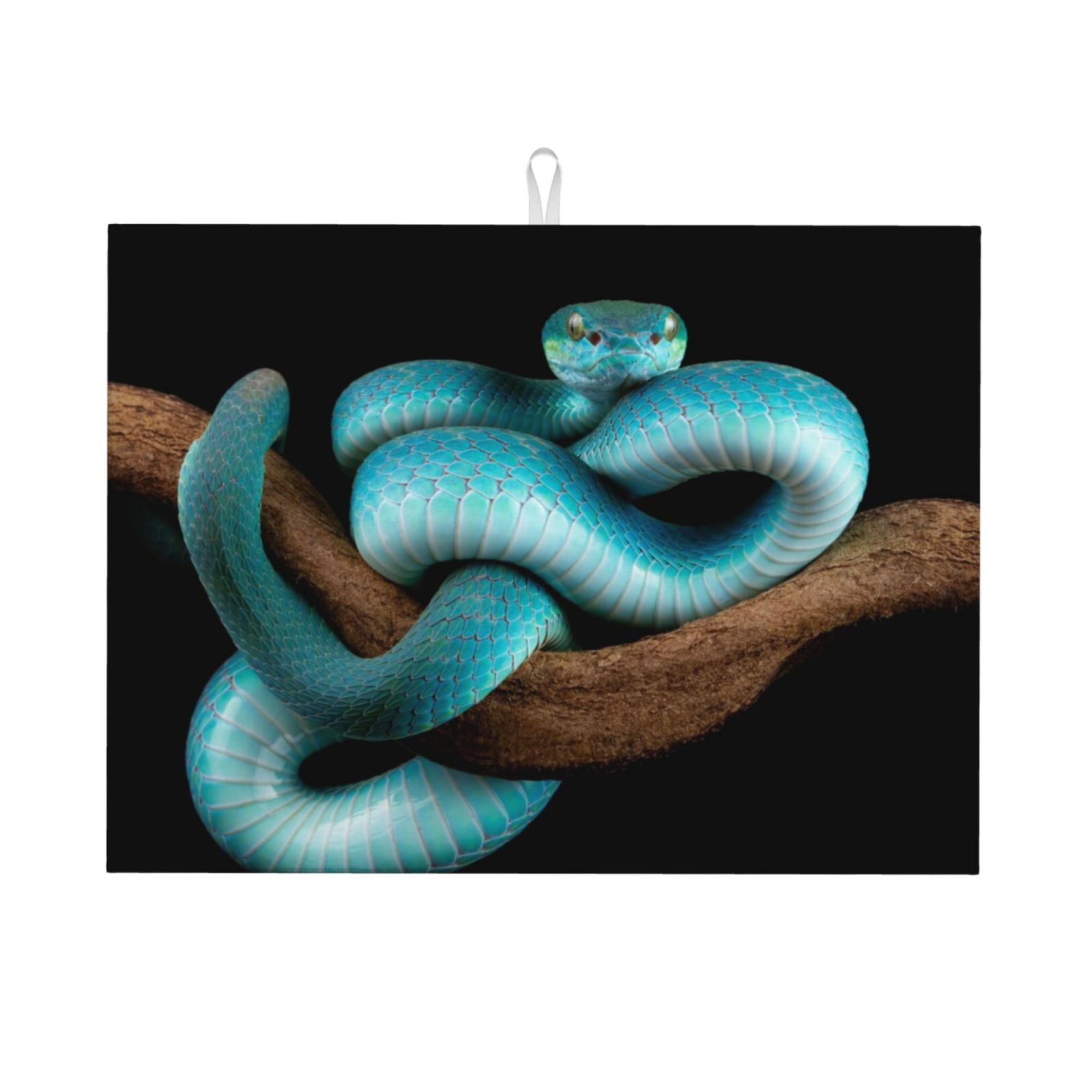 Sikiie Blue Viper Snake Dish Drying Mat, Kitchen Counter Mat, Self ...