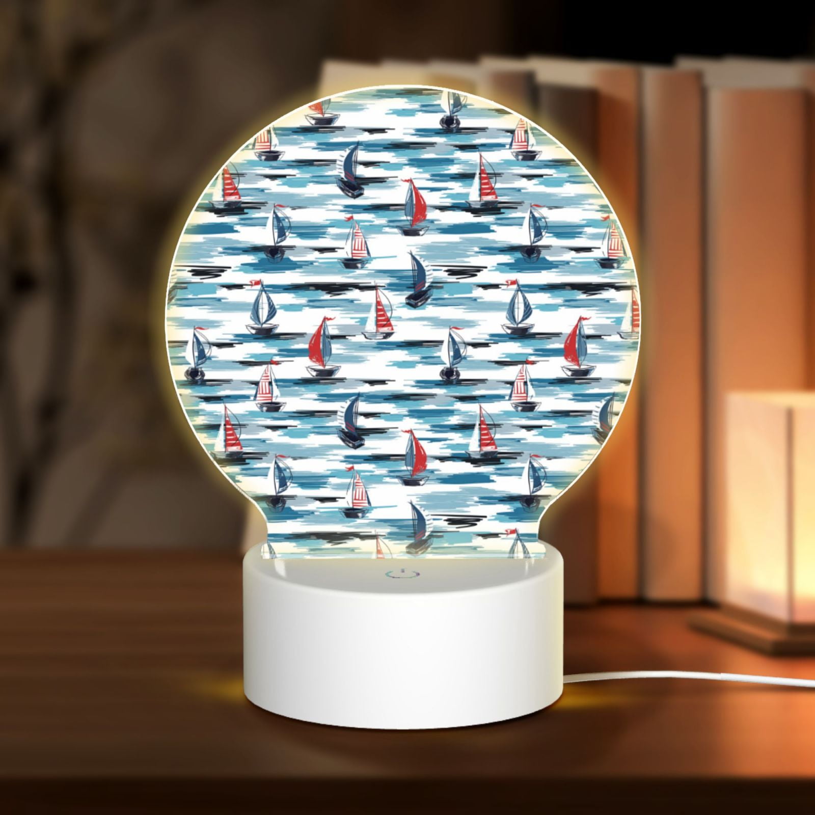 Sikiie Boat In Ocean Acrylic Night Light Gift Custom Acrylic Night ...