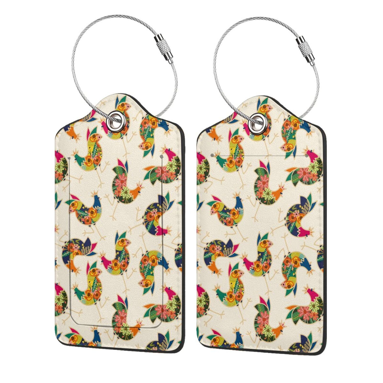 Sikiie Boho Chicken Luggage Tag for Suitcase Leather Baggage Tag with ...