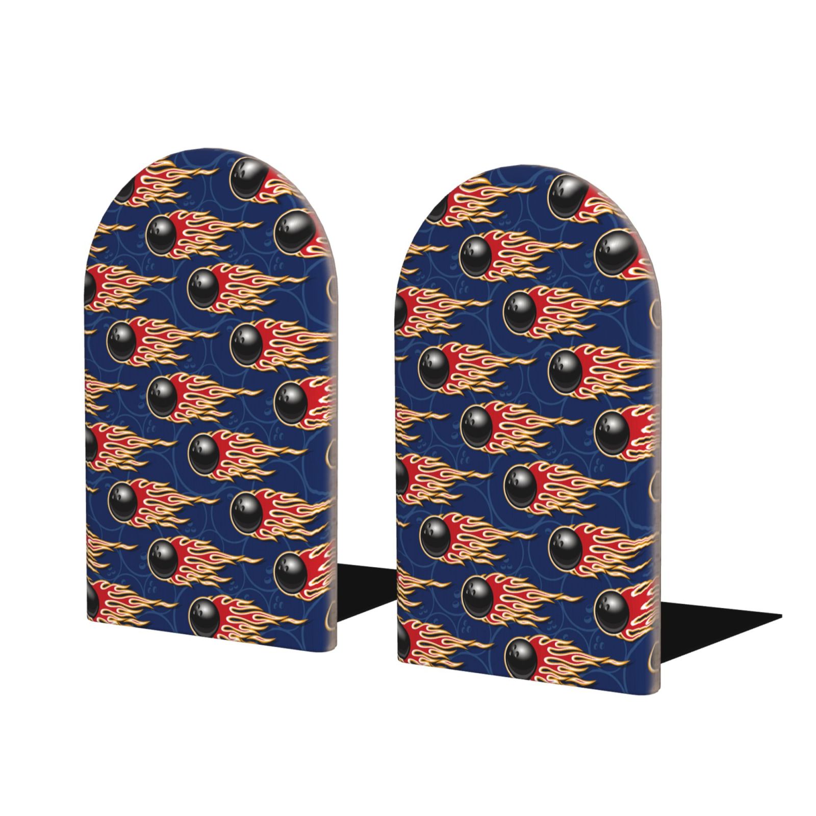 Sikiie Bowling Ball And Flame Bookends 1 Pair, Wood Bookends for ...