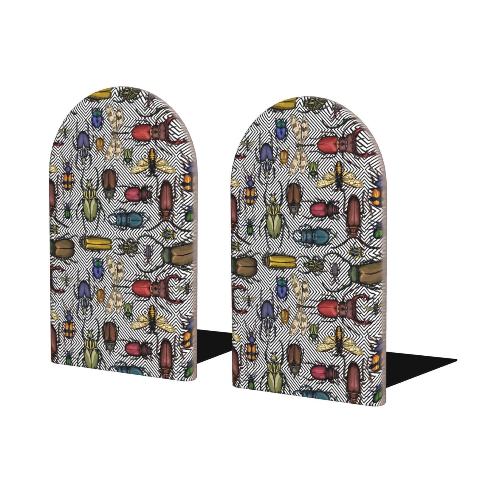 Sikiie Bright Insects Bookends 1 Pair, Wood Bookends for Shelves, Book ...